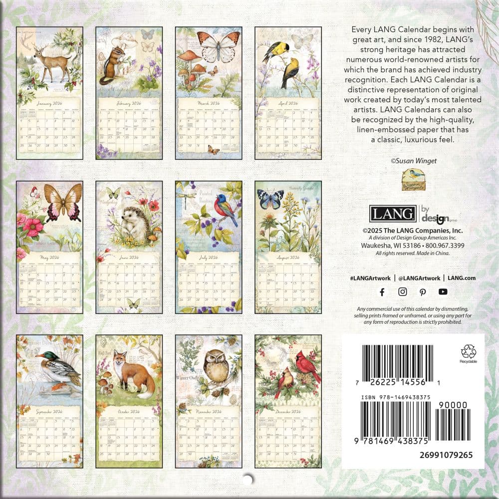 Nature Calendars and Wild Birds Holiday Greeting Cards